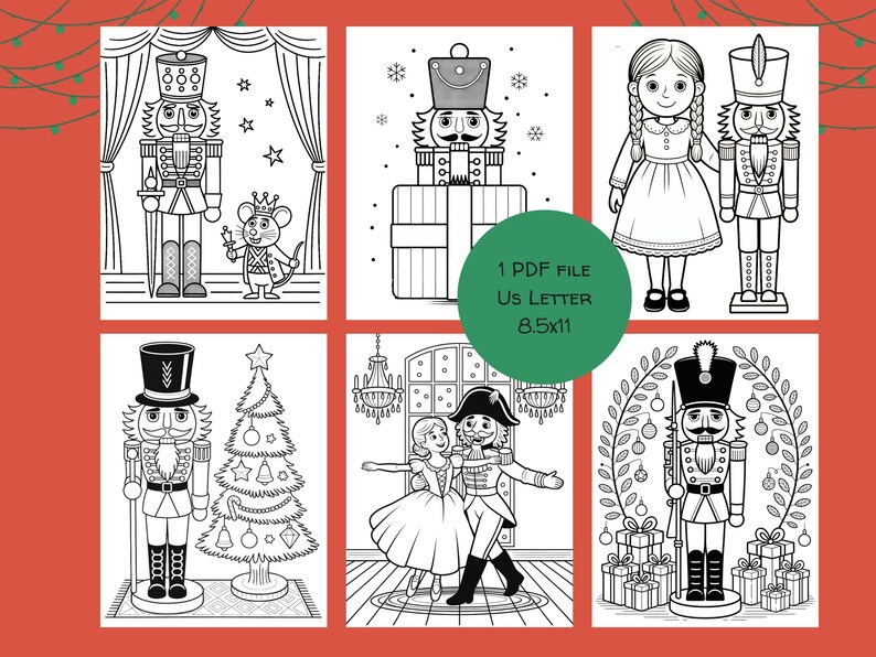 PRINTABLE Nutcracker Ballet Coloring Pages | Christmas Coloring Sheets ...