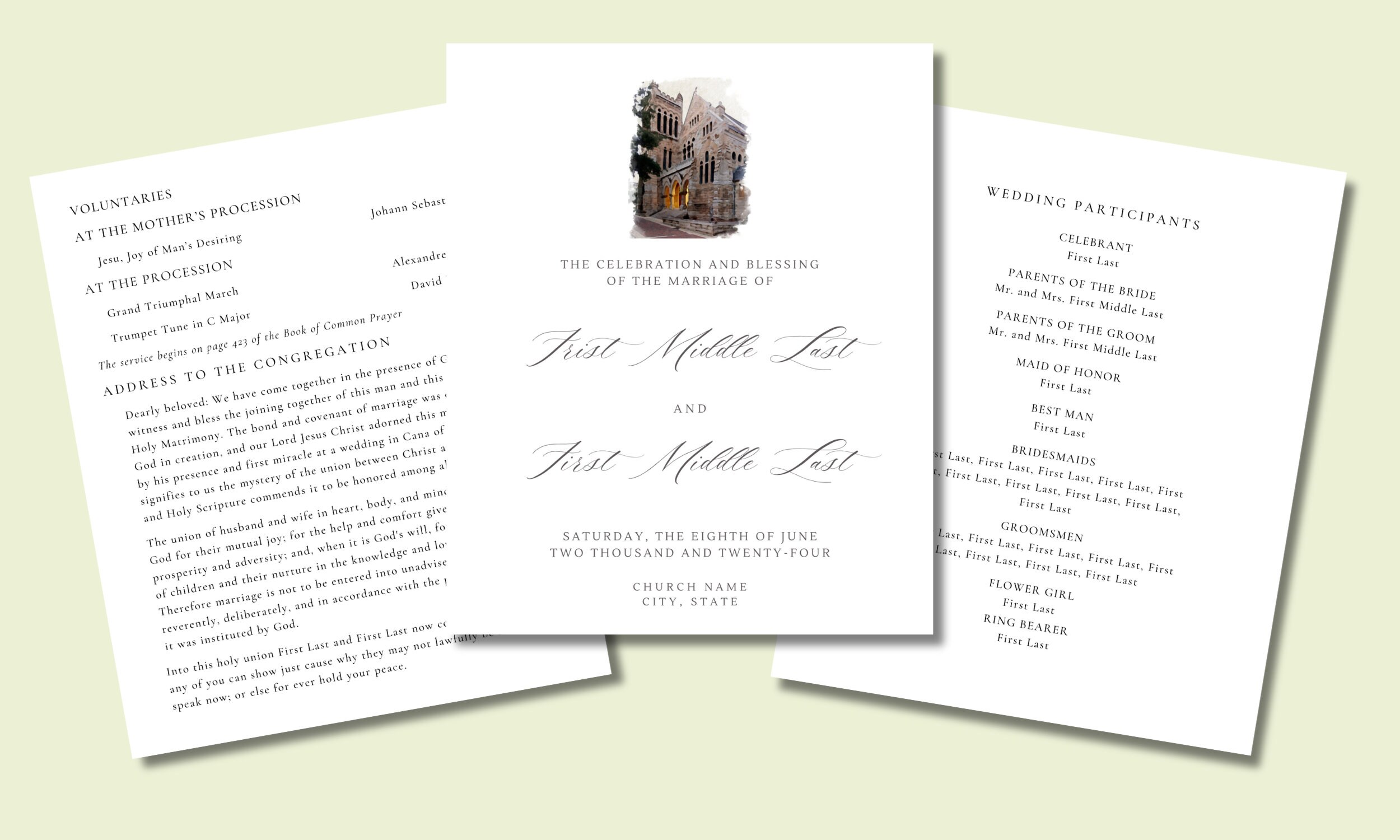 Episcopal wedding program | Beachweddingtips.com