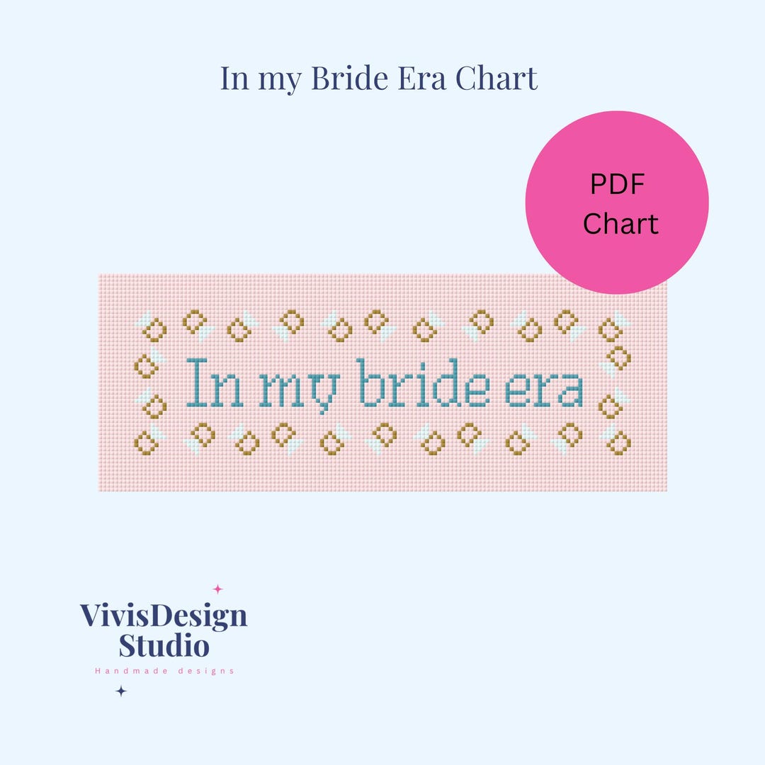 Needlepoint Chart | “in My Bride Era” Saying Sign Needlepoint/cross ...