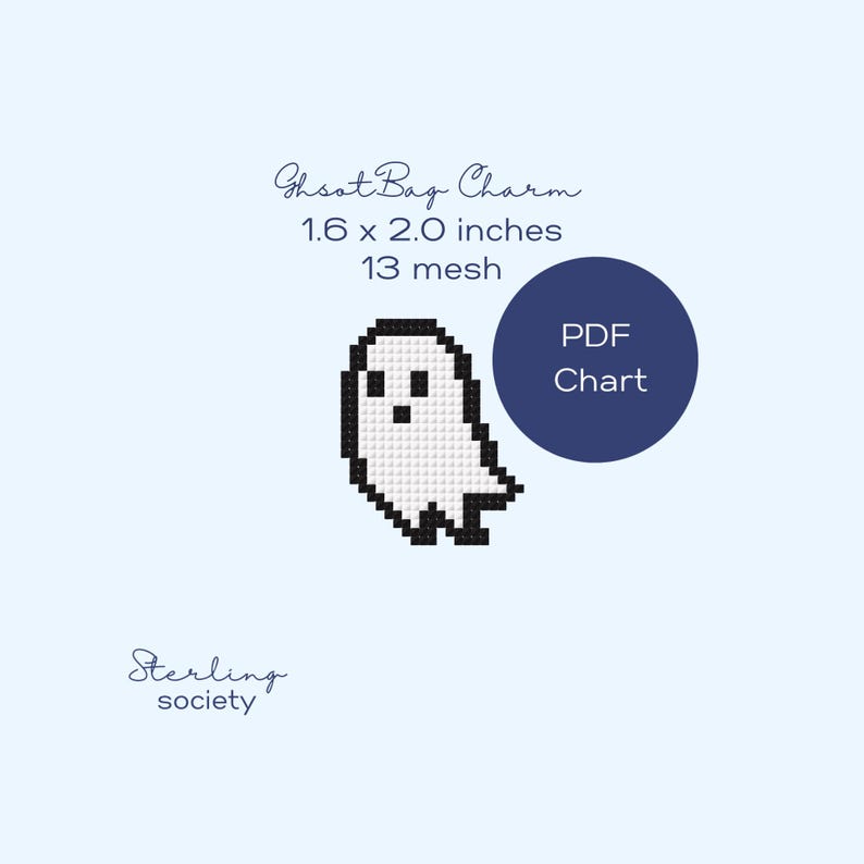 Needlepoint Chart | Ghost Bag Charm Needlepoint/cross Stitch Chart ...