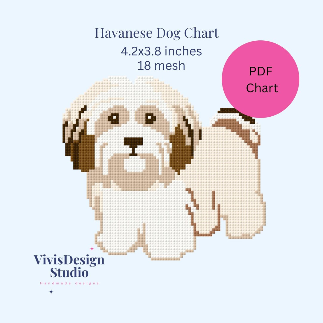 Needlepoint Chart | Havanese Dog Puppy Needlepoint/cross Stitch Chart ...