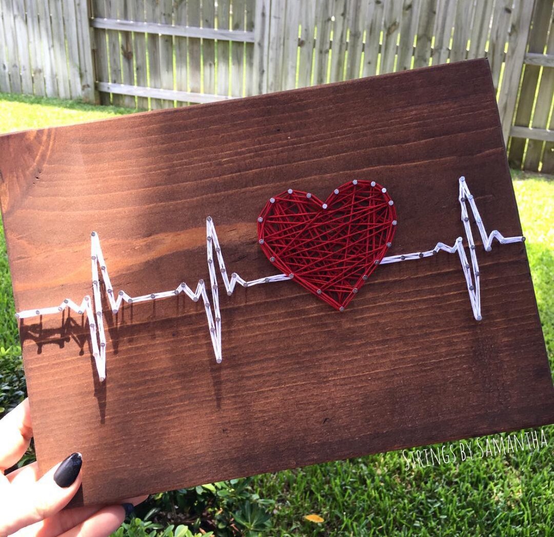 Heartbeat String Art Sign - MADE TO ORDER - Etsy