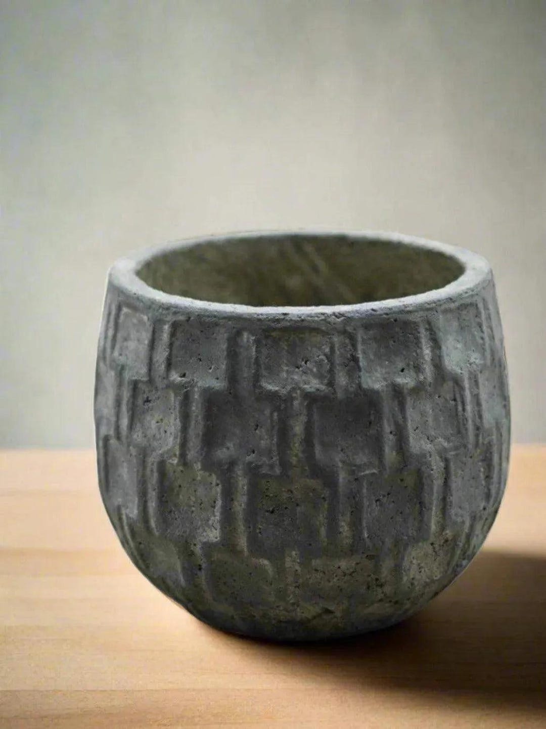 Checkered Stamped Pot, Charcoal Pot, Checkered Pot, Pot for Plant ...