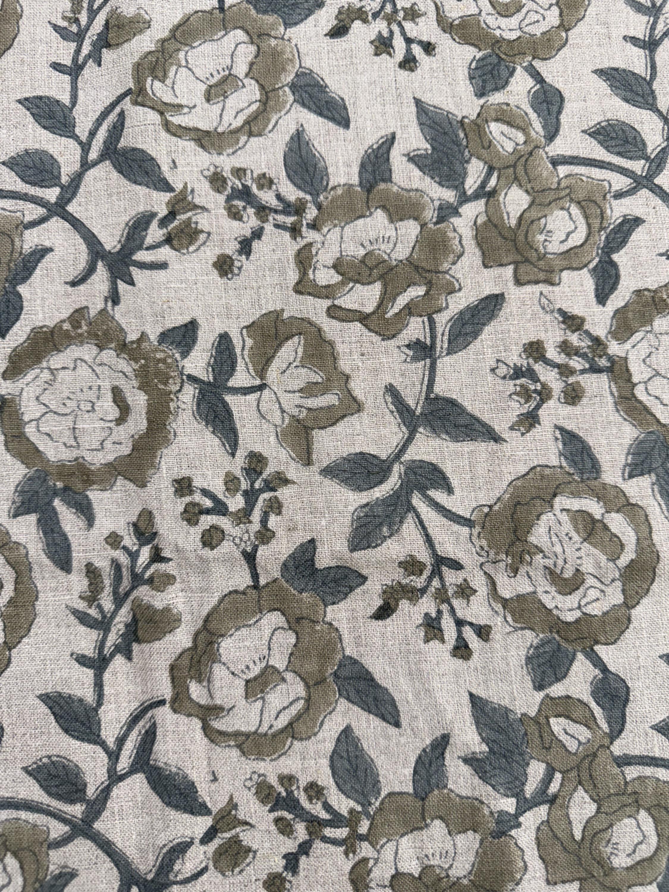 Block Print Linen Fabric | 58