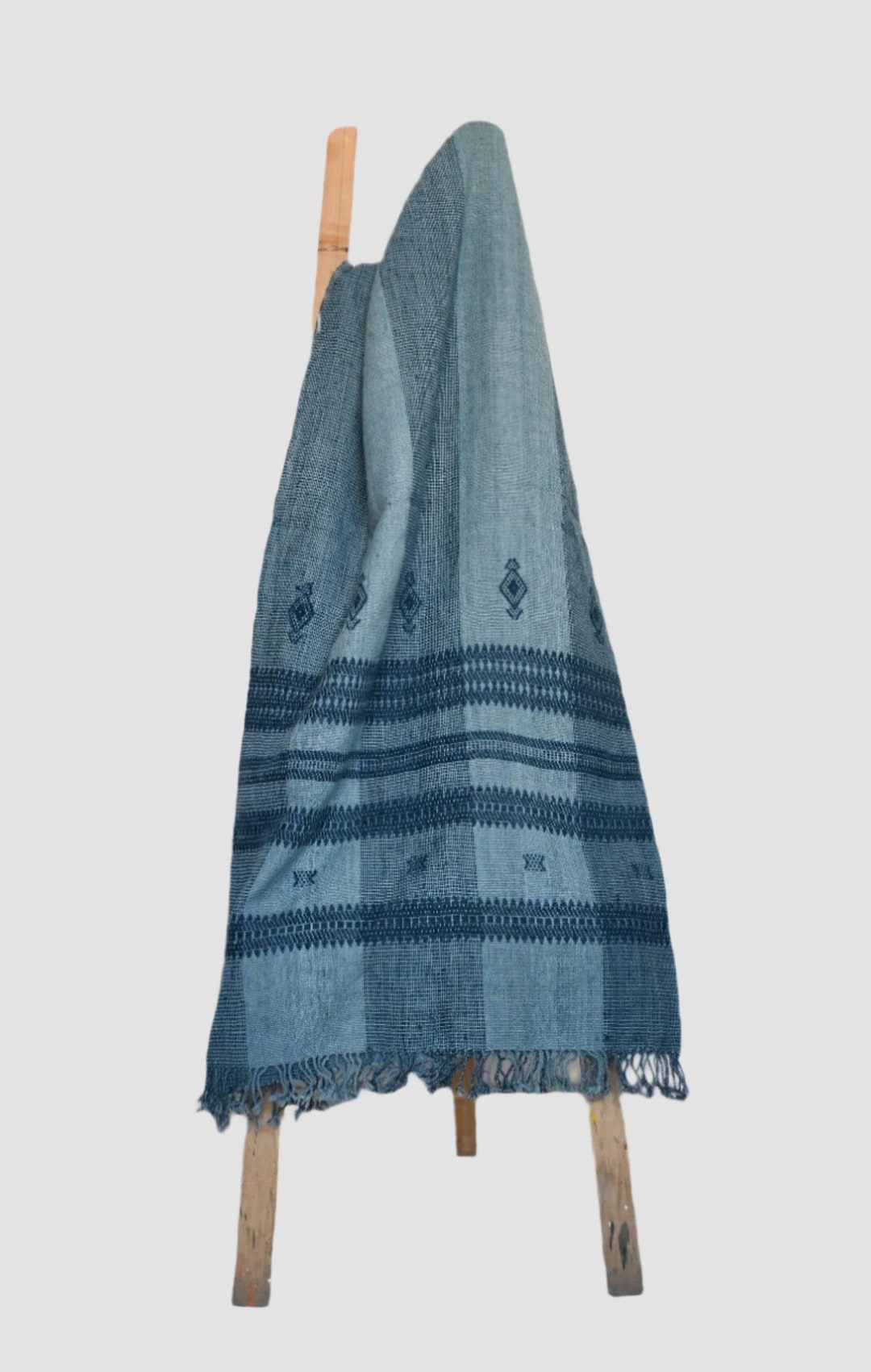 Handwoven Bed Throw, Vintage Bed Throw, Bhujodi Throw, Slate Blue Throw ...