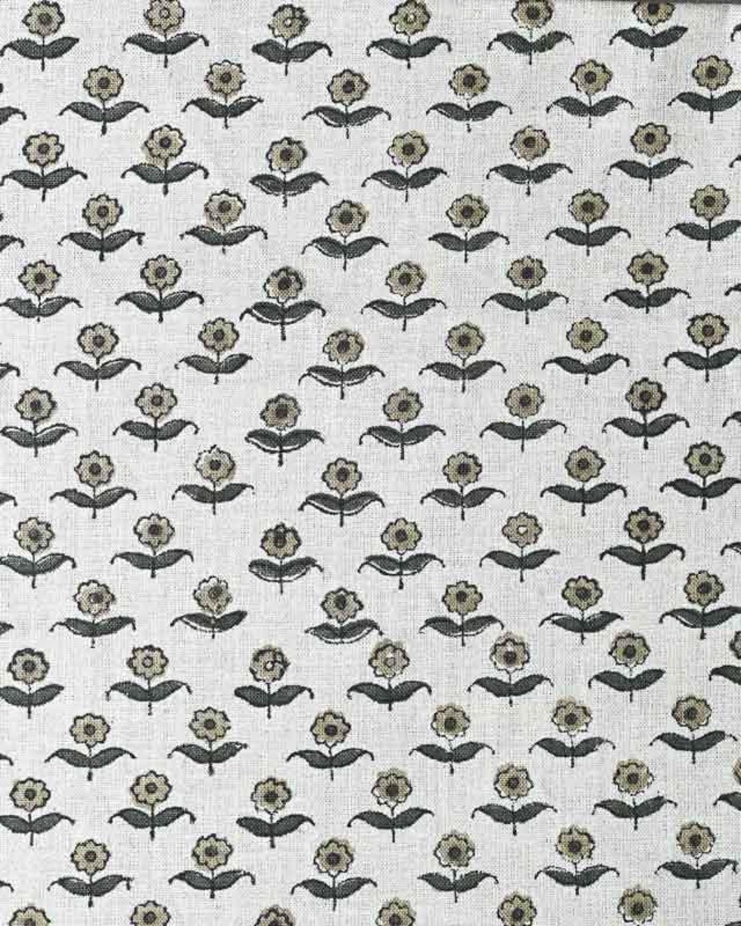 Zinni Handloom Block Print Linen Fabric - Etsy