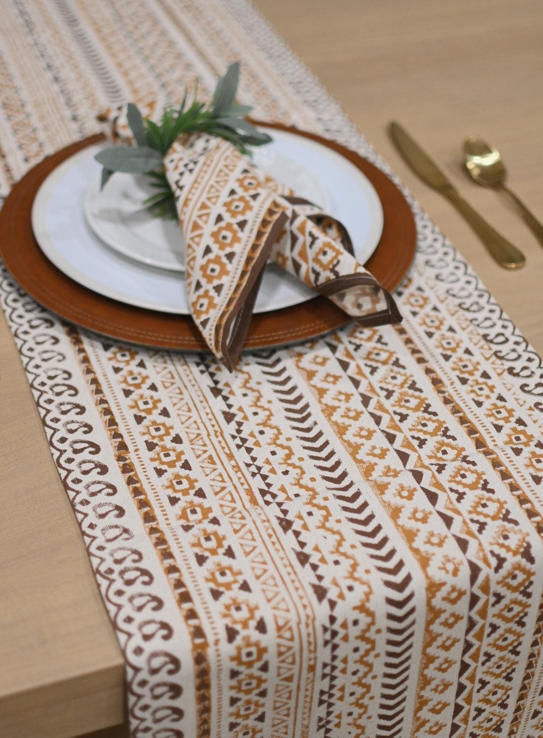 Danielson Block Print Cloth Napkins | Handcrafted Cotton Dinner Napkins ...