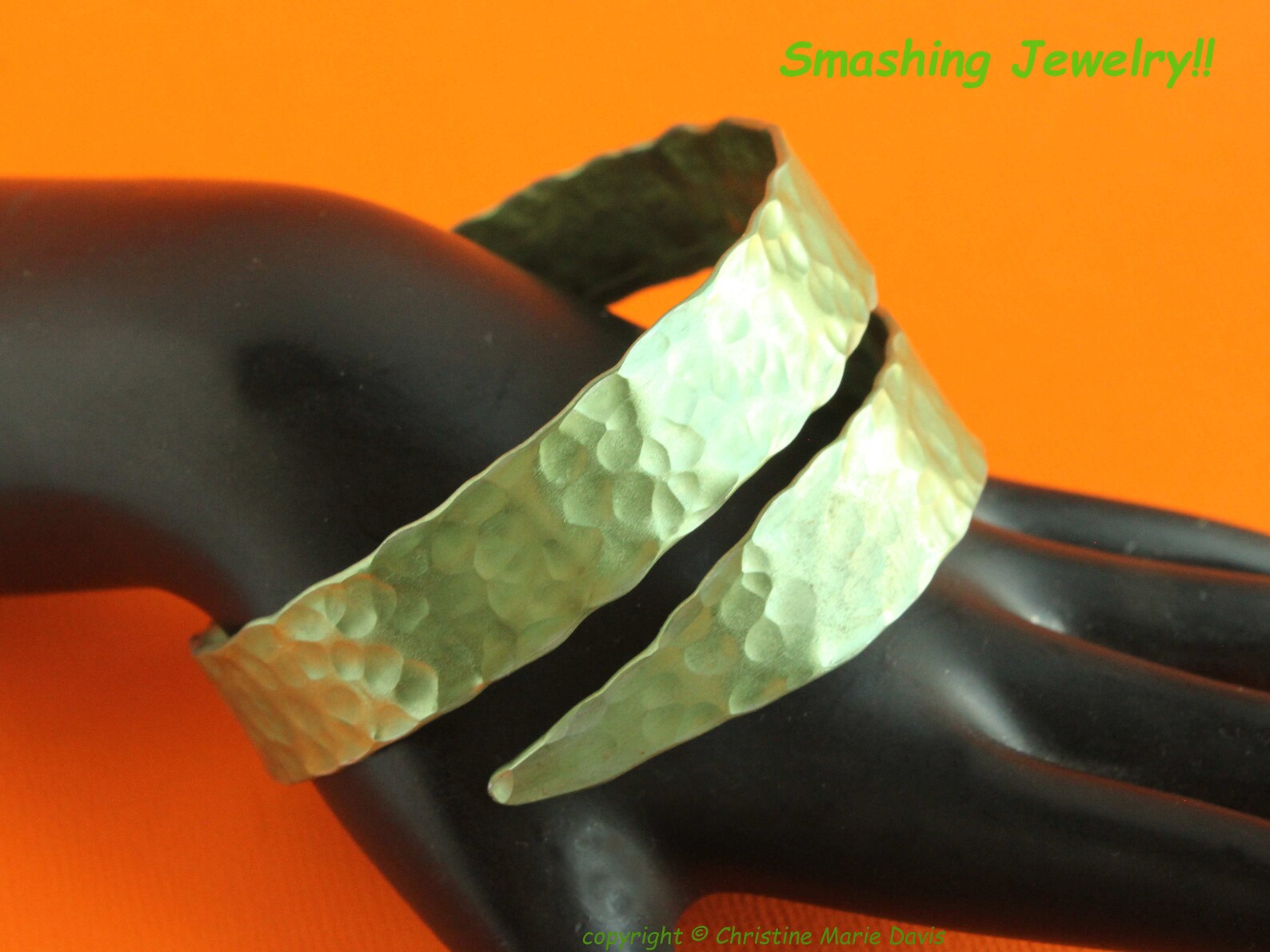 Gifts for Knitter's SMASHED Metal Knitting Needle BANGLE Bracelet LIGHT ...