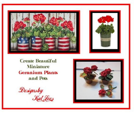 Creating Beautiful Miniature Geraniums Plants and Pots - Etsy