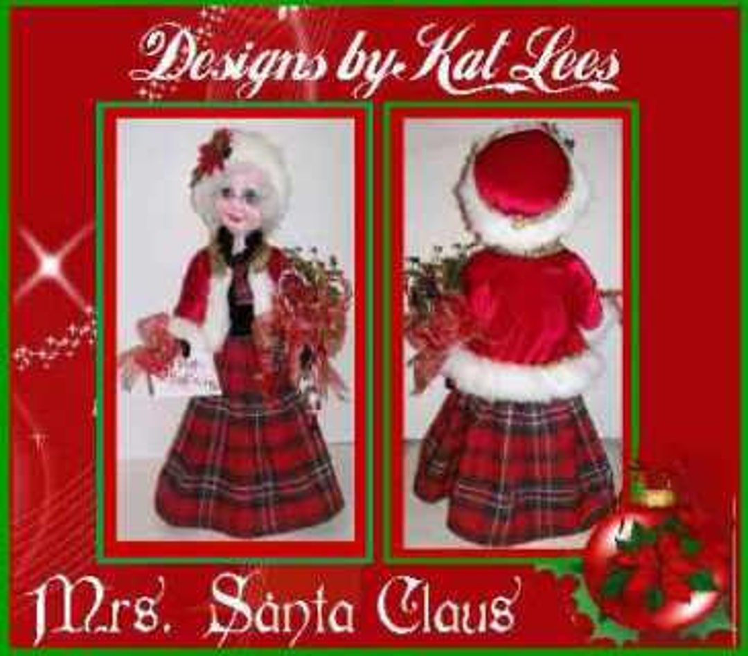 Mrs. Santa Claus Doll Pattern - Etsy