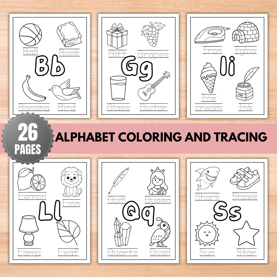 Alphabet Coloring and Tracing Pages, Coloring and Tracing for Toddlers ...