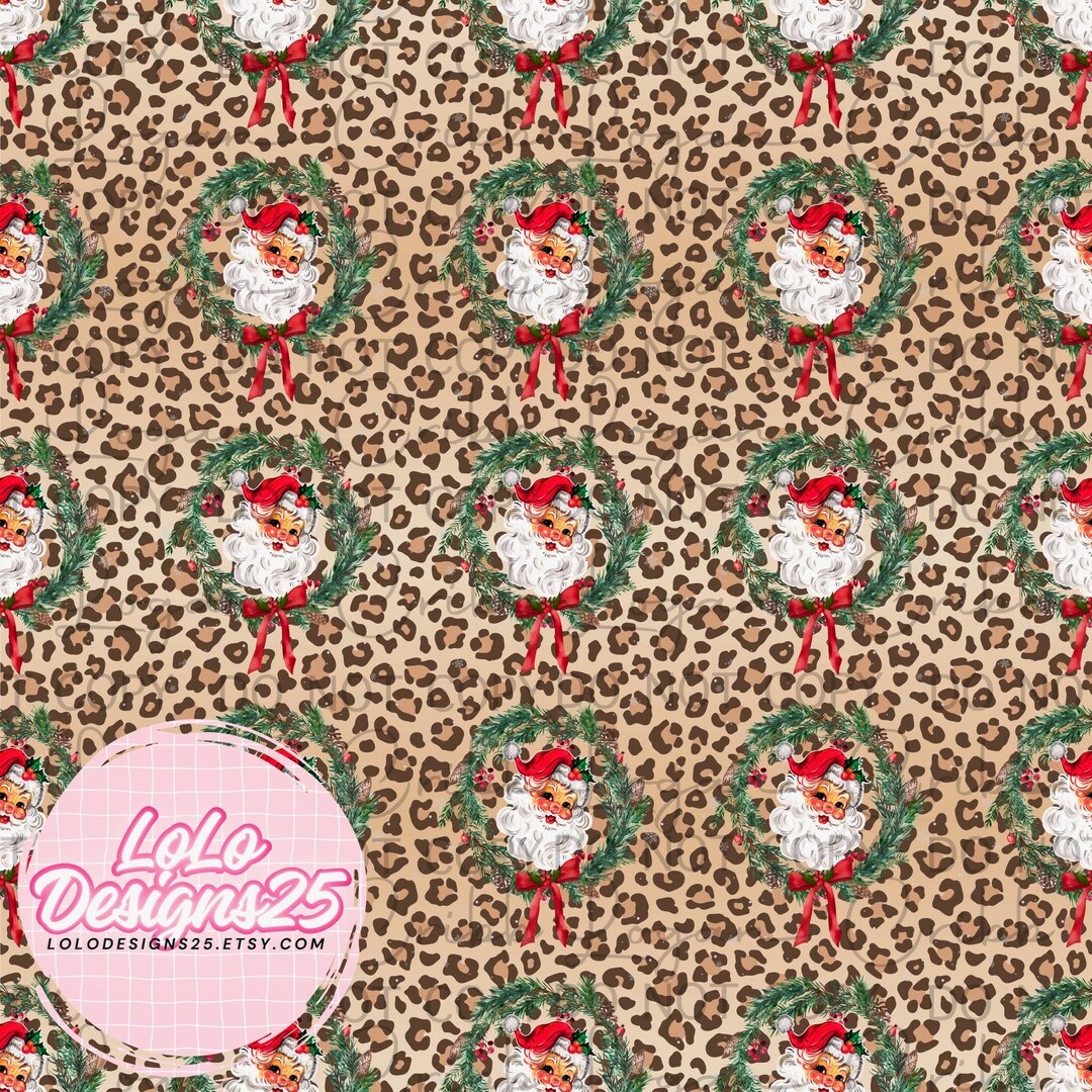 Cheetah Santa Wreath Seamless - Etsy