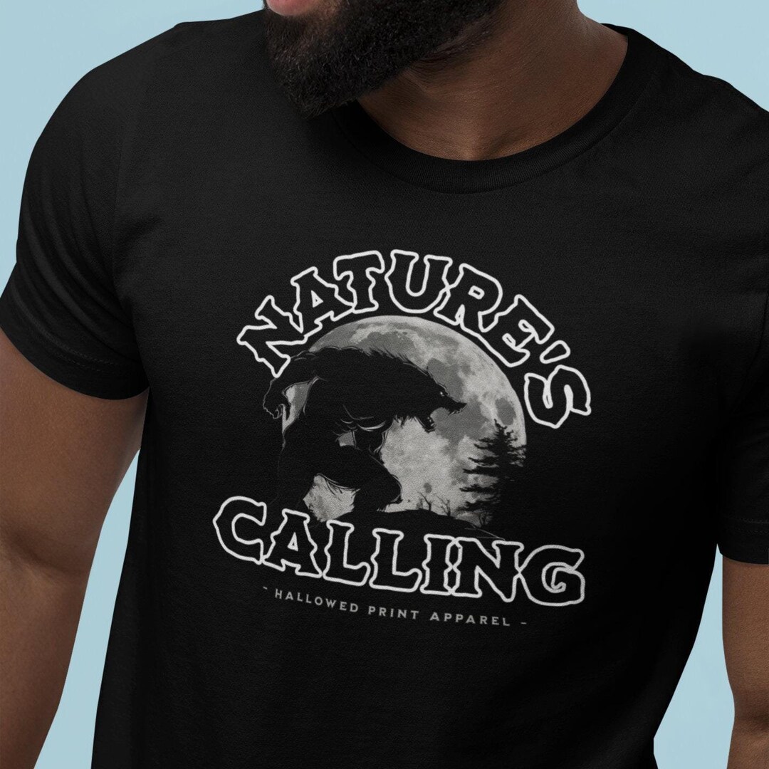 Werewolf Howling Tshirt Nature Calling Vintage Cartoon Shirt, Creepy ...