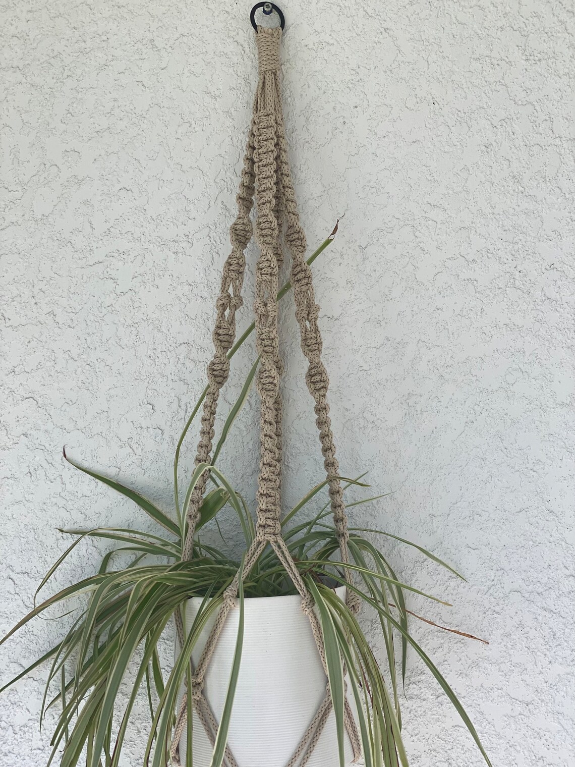 Old School Macramé . Indoor or Outdoor Plant Hanger . - Etsy