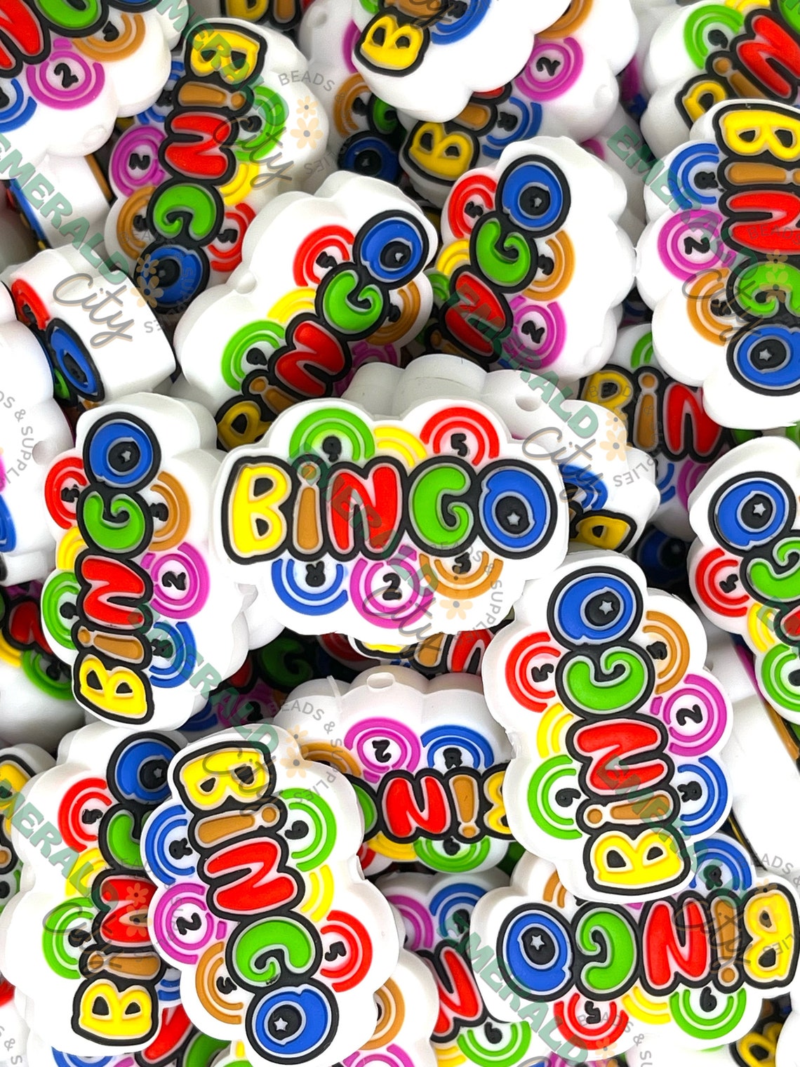 Bingo Silicone Focal Beads - ECBS EXCLUSIVE | Bingo Balls | Bingo ...