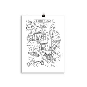 A Little Map of Moore, Warrington - Hand Illustrated Map of Moore - Etsy