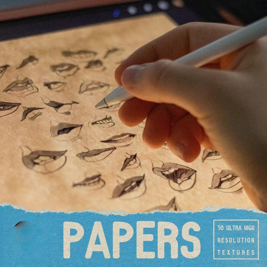 50 Ultra High-resolution Paper Textures for Procreate, Photoshop, CSP ...