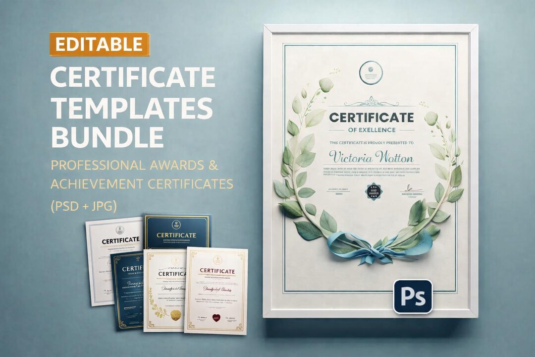 Editable Certificate Templates Bundle | Professional Awards ...
