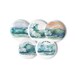 Original Realistic Blue Wave Painting on Light Blue Background Round ...