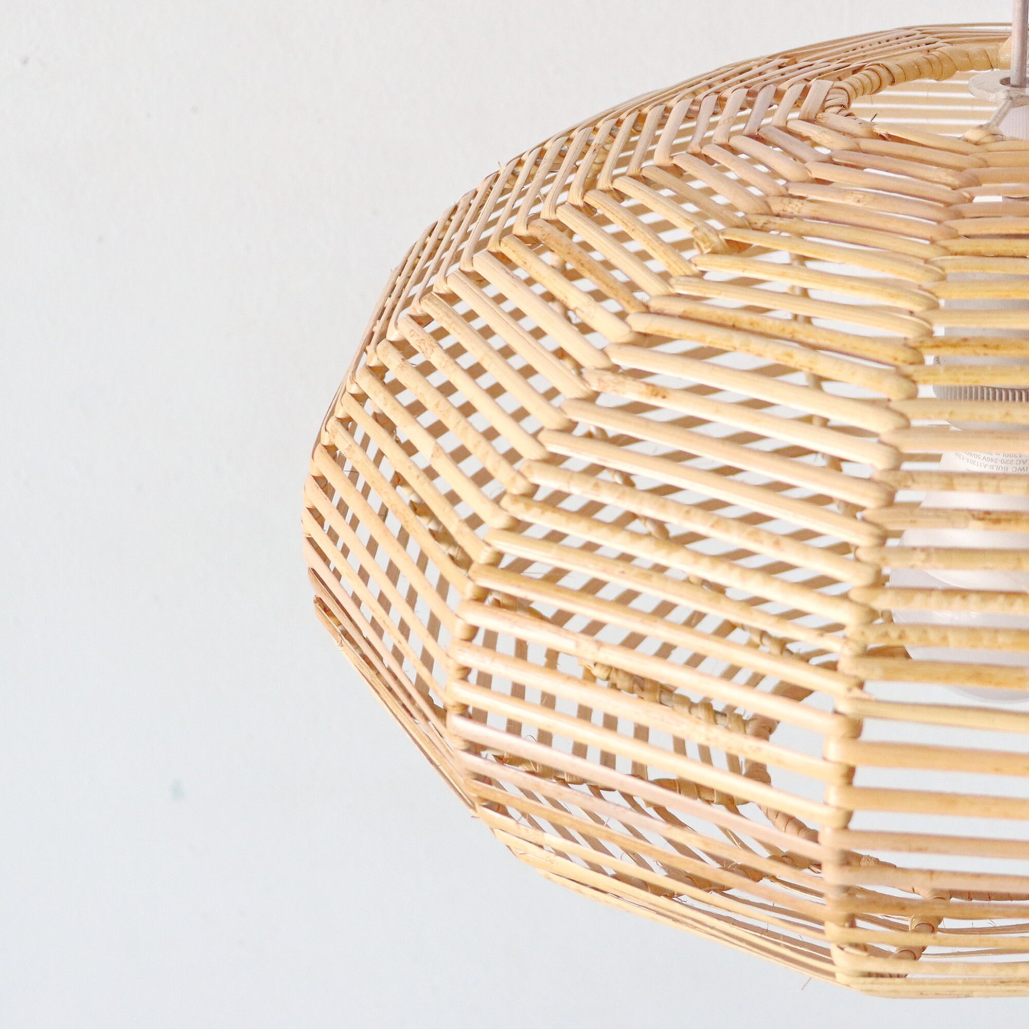 Round Rattan Pendant Light,rattan Light Fixture, Bamboo Lampshade ...