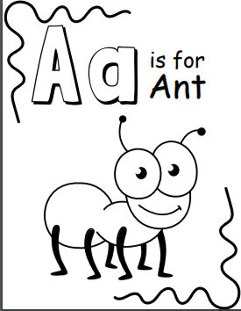 Downloadable Abc's Animal Coloring Book for Preschool/kindergarten - Etsy
