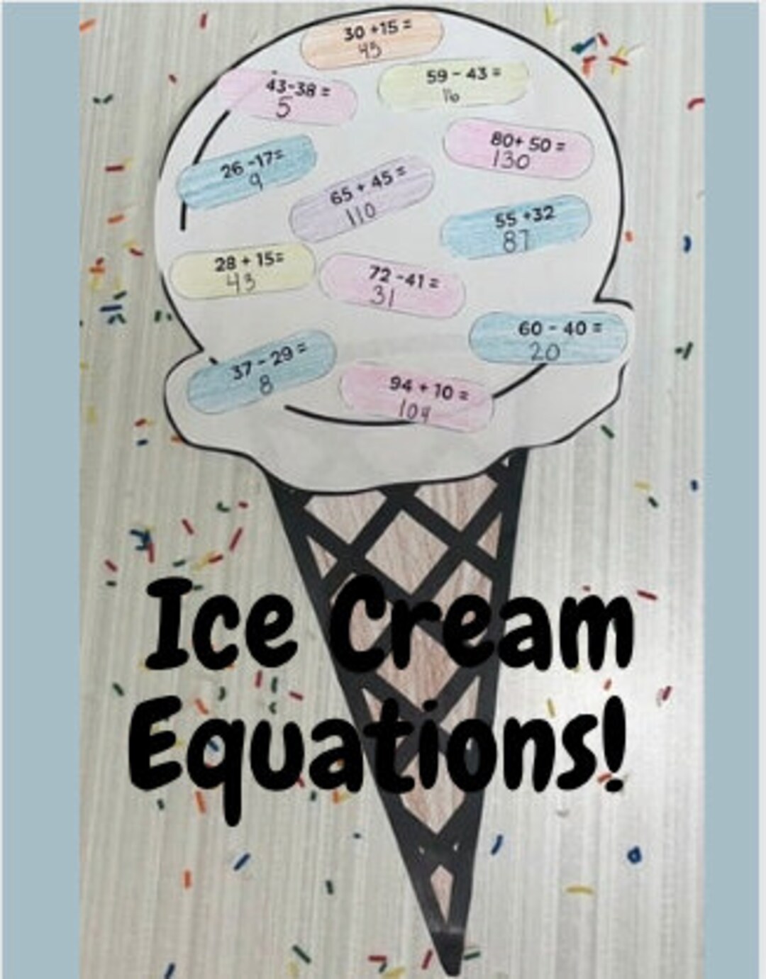 Ice Cream Equations Activity - Etsy