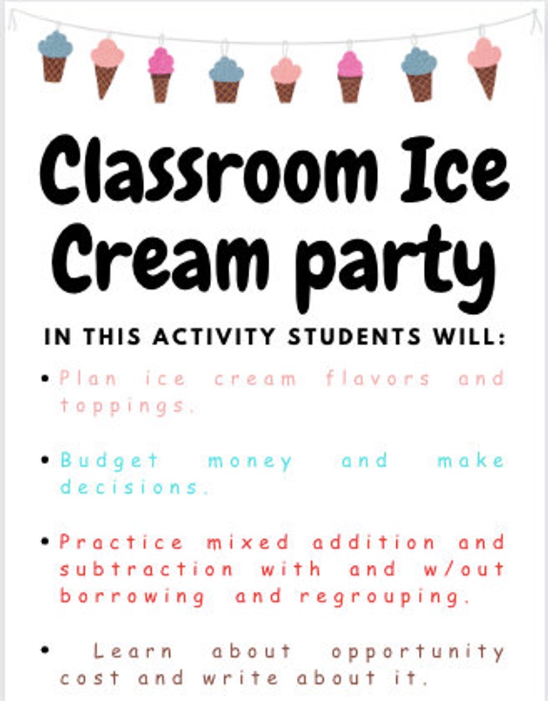 End of Year Ice Cream Party Planning - Etsy