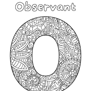 Mandala Alphabet-2 Coloring Page 8.5x11 | Instant Download: PDF File I ...