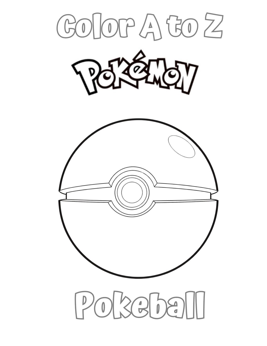 Pokemon Coloring Book - A to Z Pokémon Digital Illustration - Print and ...