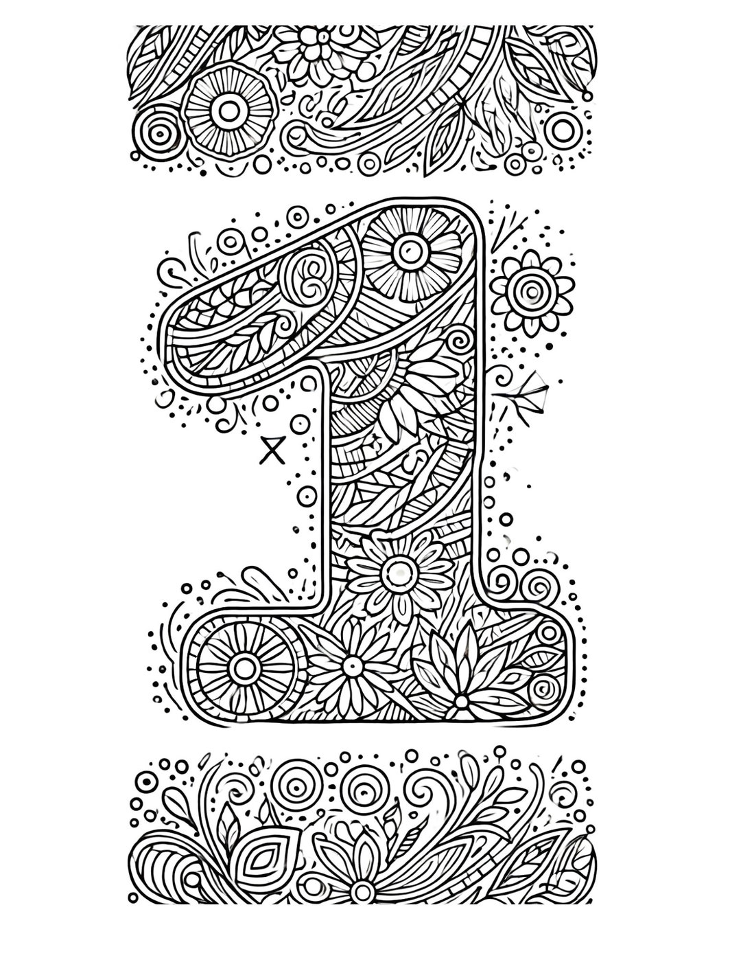 Number Coloring Book 1 Mandala Motifs for Adults | Stress-relief | Page ...