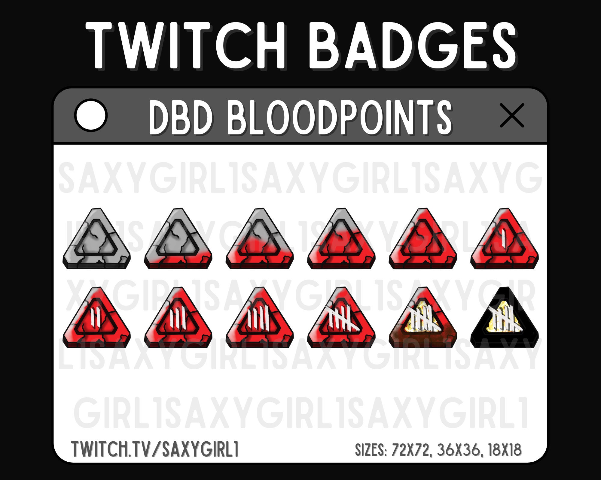 Dead by Daylight (DBD) Bloodpoints Badges | Set of 12 High-quality ...