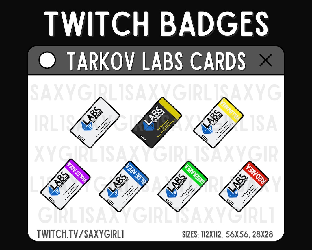 Escape From Tarkov Labs Keycards Bits/subs Badges | Set of 7 High ...