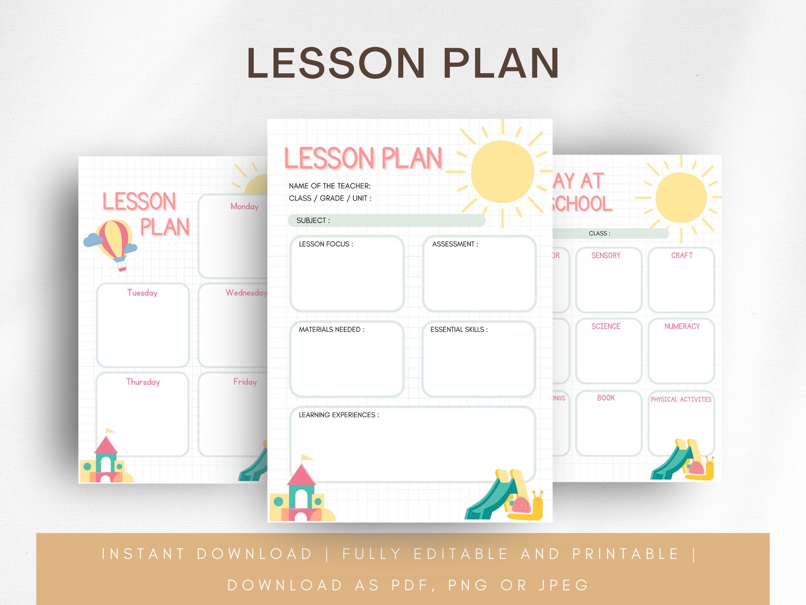 Editable Daycare Lesson Plan Template, Lesson Plan Template Preschool ...