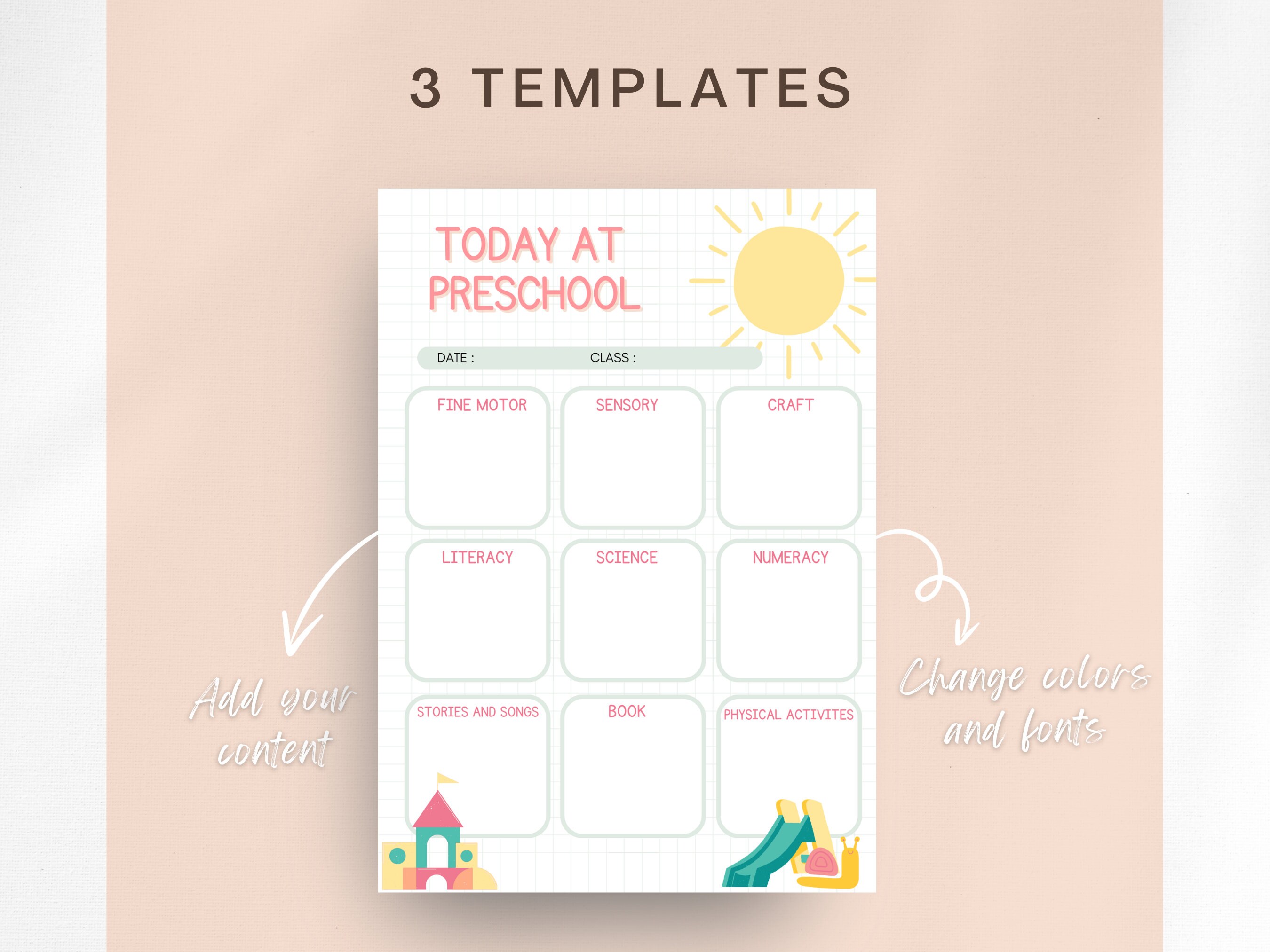 Editable Daycare Lesson Plan Template, Lesson Plan Template Preschool ...