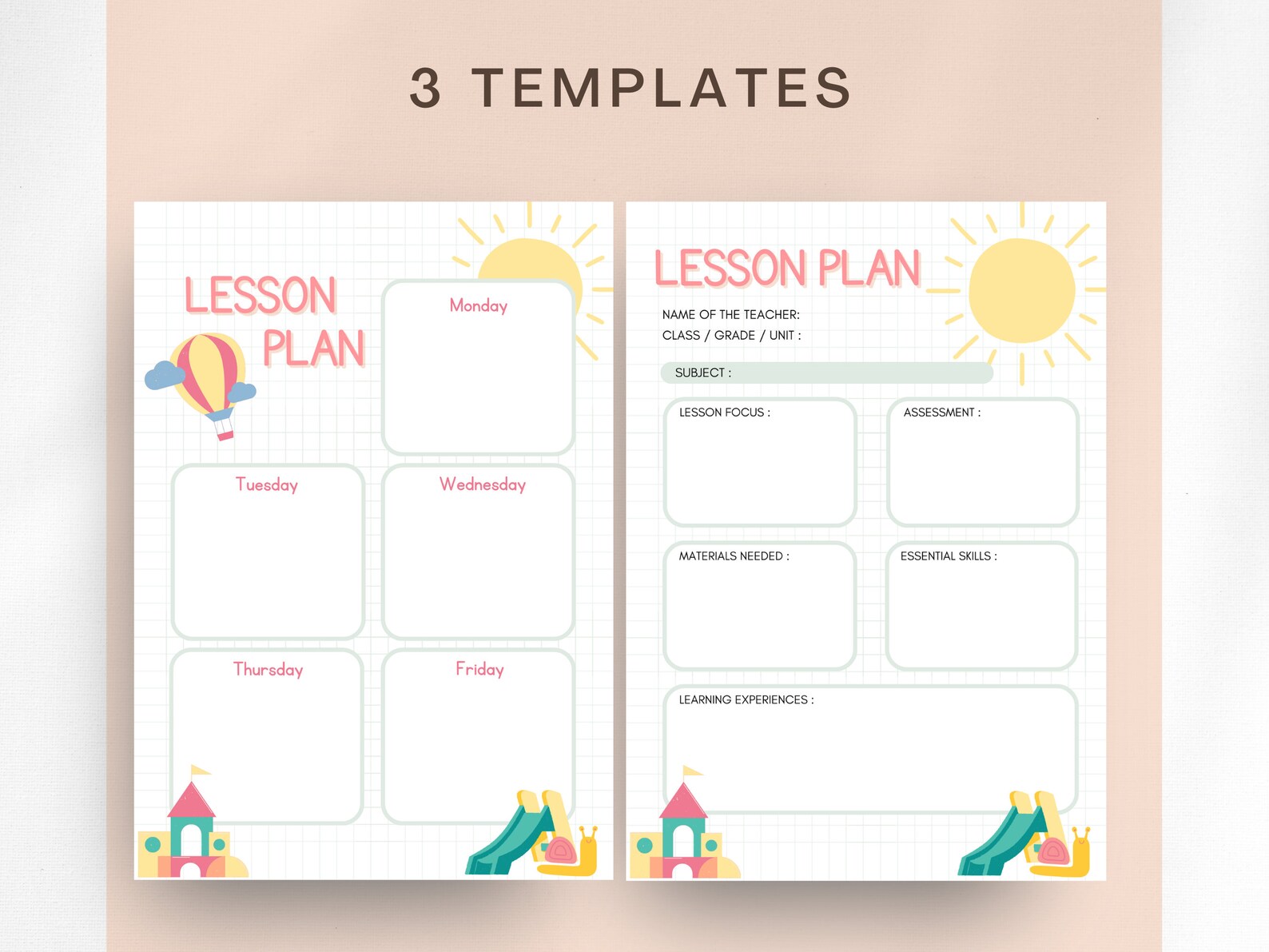 Editable Daycare Lesson Plan Template, Lesson Plan Template Preschool ...