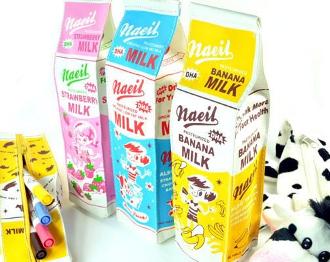 Cute Kawaii Milk Carton Pencil Case Pouch - Etsy