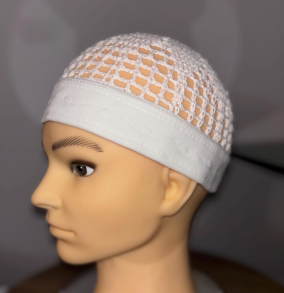 White Traditional Kufi: Handcrafted Knit Kufi Hat for Everyday Wear - Etsy
