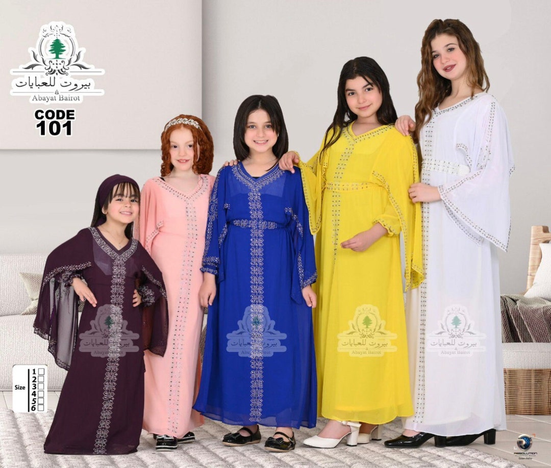 Muslim Kids' 2 in 1 Abaya Set Dubai-style Eid Dress - Etsy