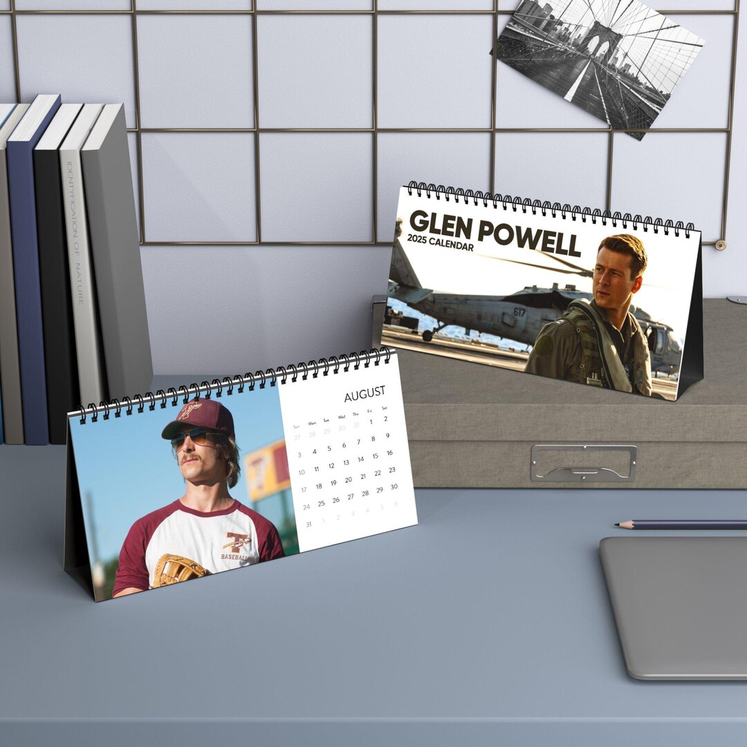 Glen Powell Desktop Calendar 2025 Grid, Glen Powell Calendar, Glen ...