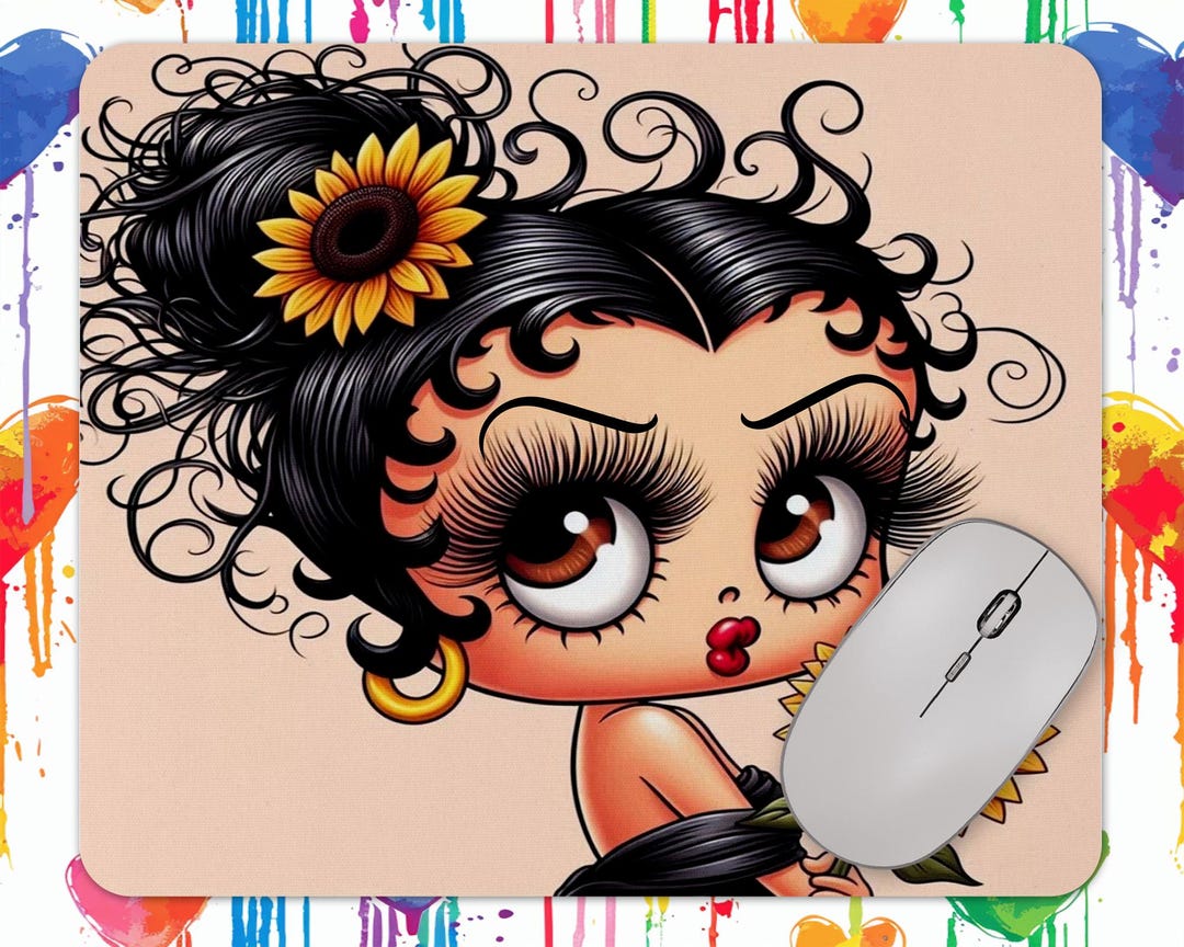 Cute Boop Girl | Cute Mousepad PNG Design | Mousepad Sublimation Design ...