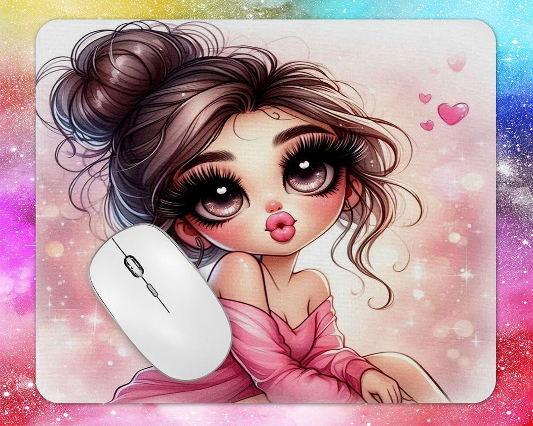 Cute Chibi Girl | Cute Mouse Pad PNG Design | Mouse Pad Sublimation ...