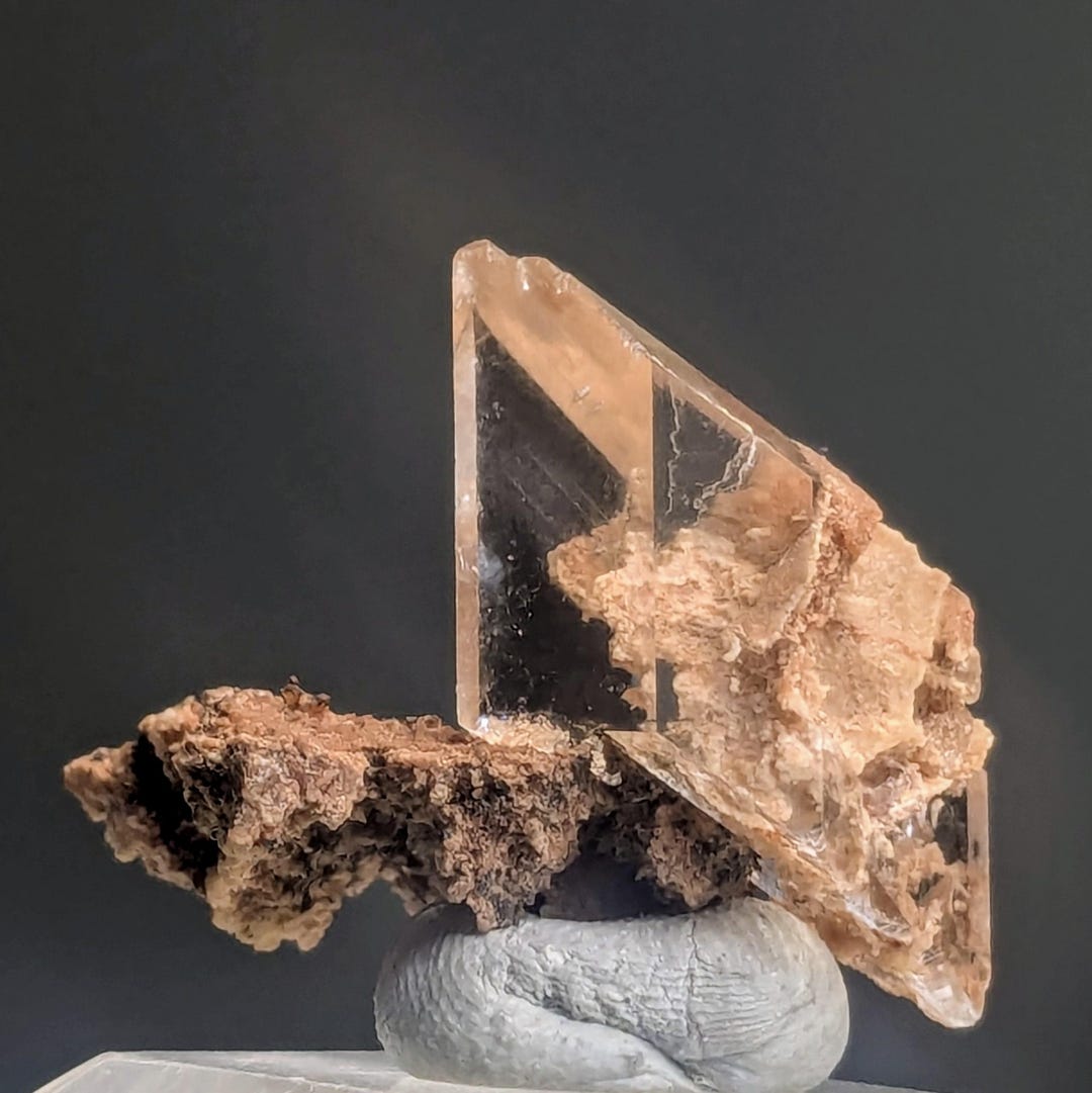 Gemmy Selenite Crystal on Red Matrix - Durango, Mexico - Etsy