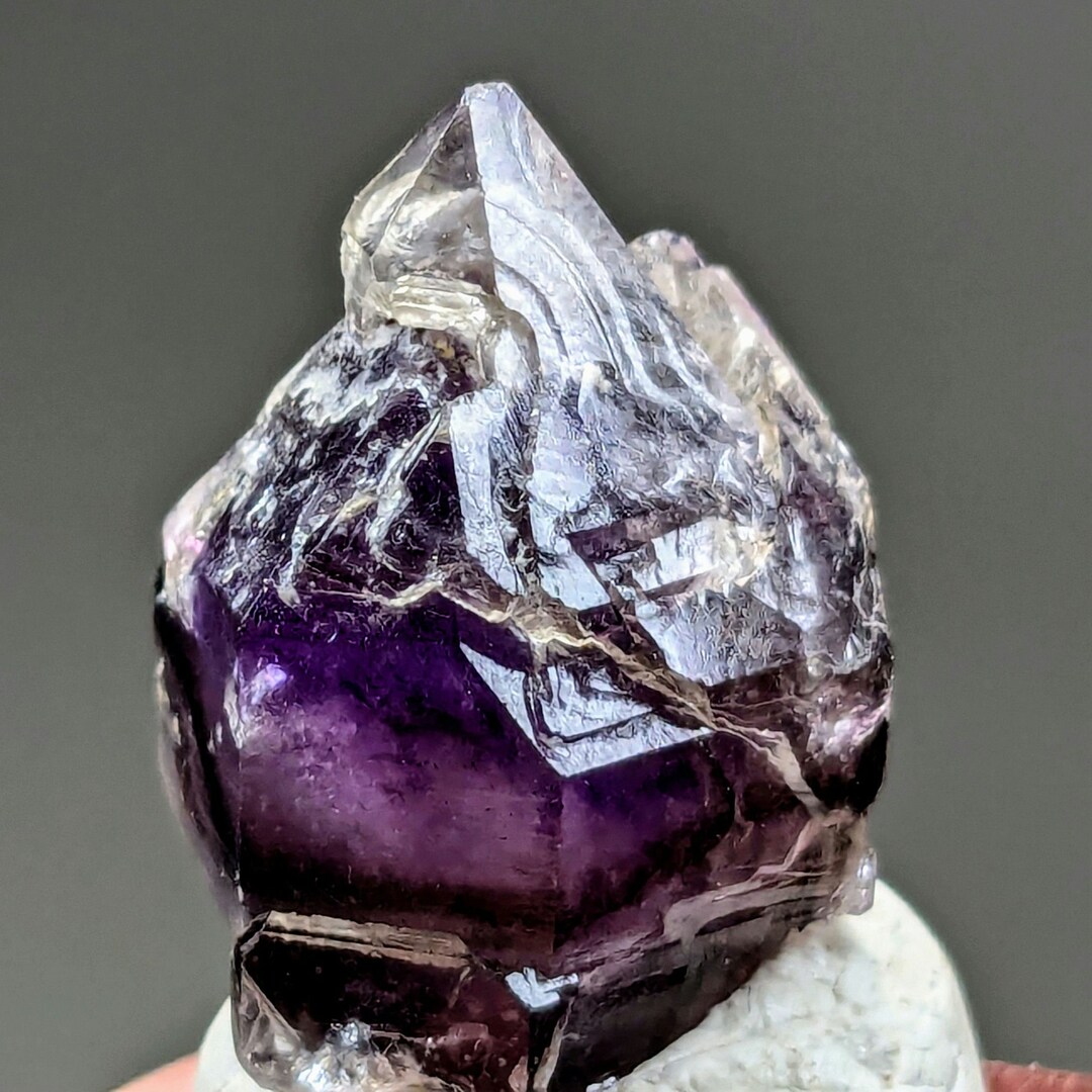 Rare Australian Amethyst Capped With Clear Quartz, Unique Mined Out ...