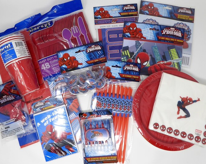 Spiderman Birthday Party in a Box / Birthday Supplies - Etsy