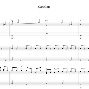 Can Can by Offenbach Sheet Music - Digital Download, Easy Printable ...