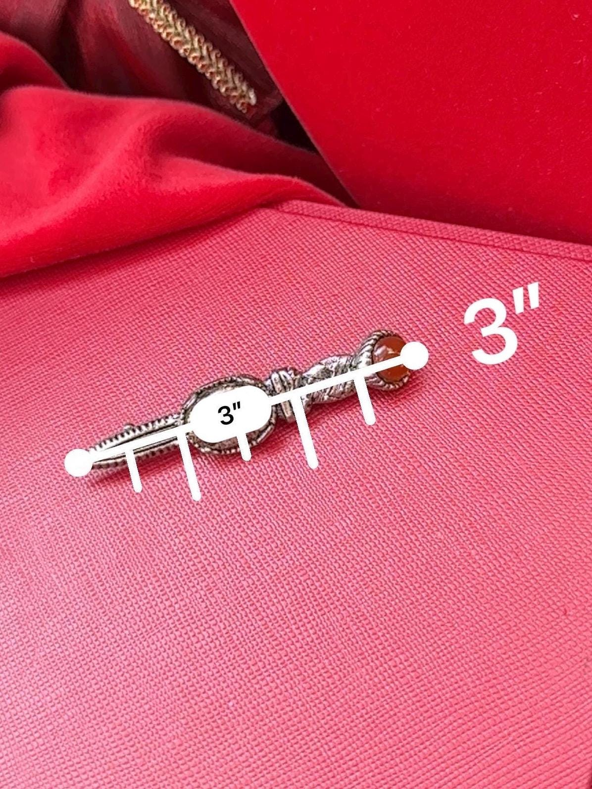 Vintage Scottish Dirk Dagger Kilt Pin Brooch Pewter Celtic With Faux ...