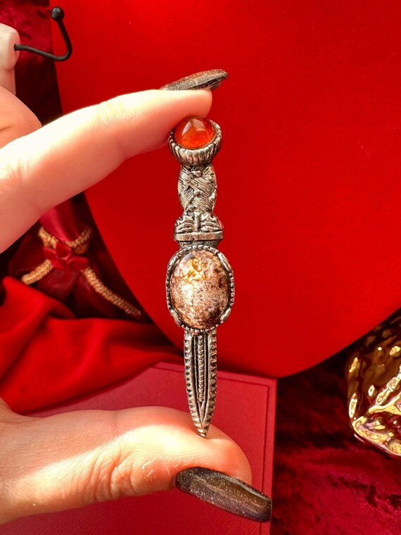 vintage Scottish dirk dagger kilt pin brooch pewter C… - Gem