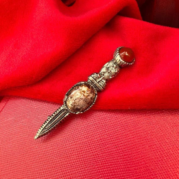 vintage Scottish dirk dagger kilt pin brooch pewter C… - Gem
