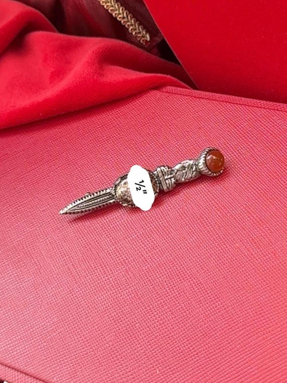 vintage Scottish dirk dagger kilt pin brooch pewter C… - Gem
