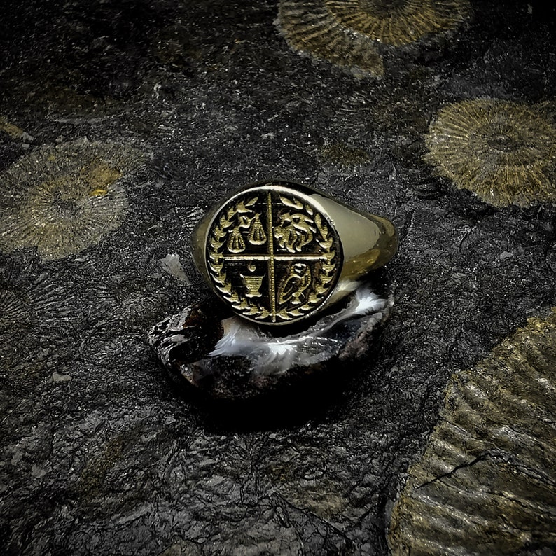 Cardinal - Four Stoic Virtues Ring - Etsy